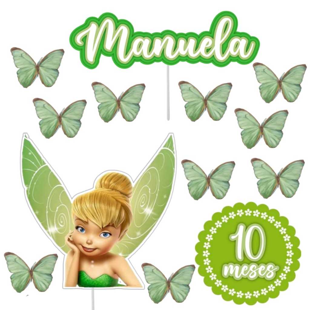 Topo Topper Decoração De Bolo Enfeite Tinker Bell Sininho | Shopee Brasil