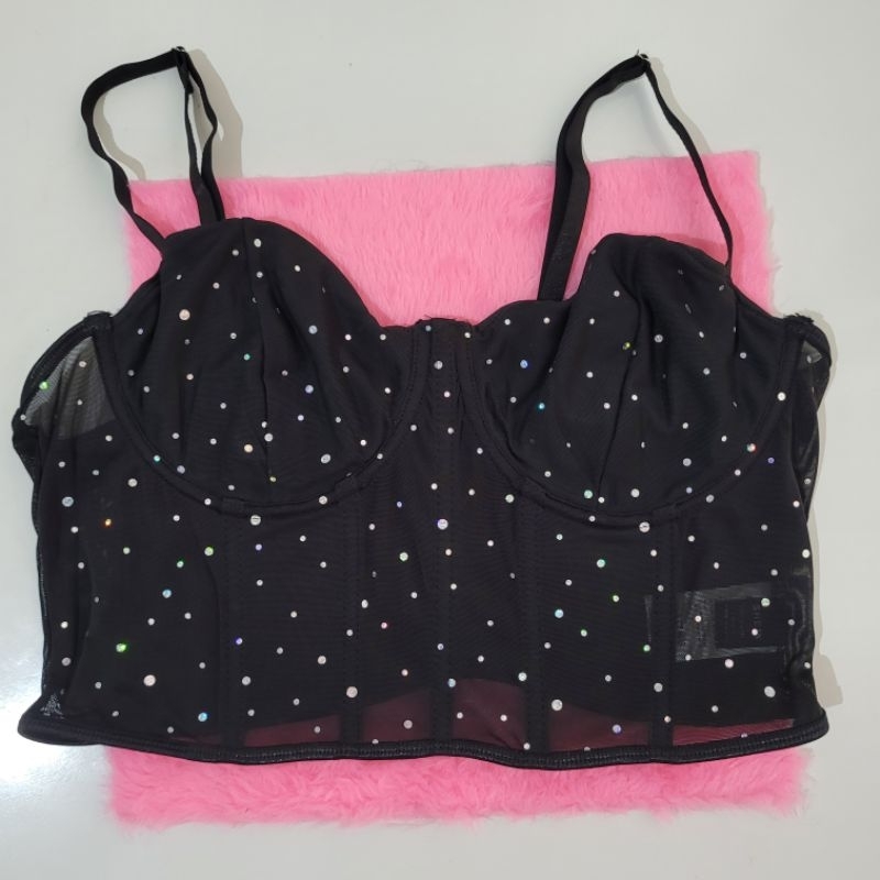 NOVO - Cropped Shein com strass tamanho G | Shopee Brasil