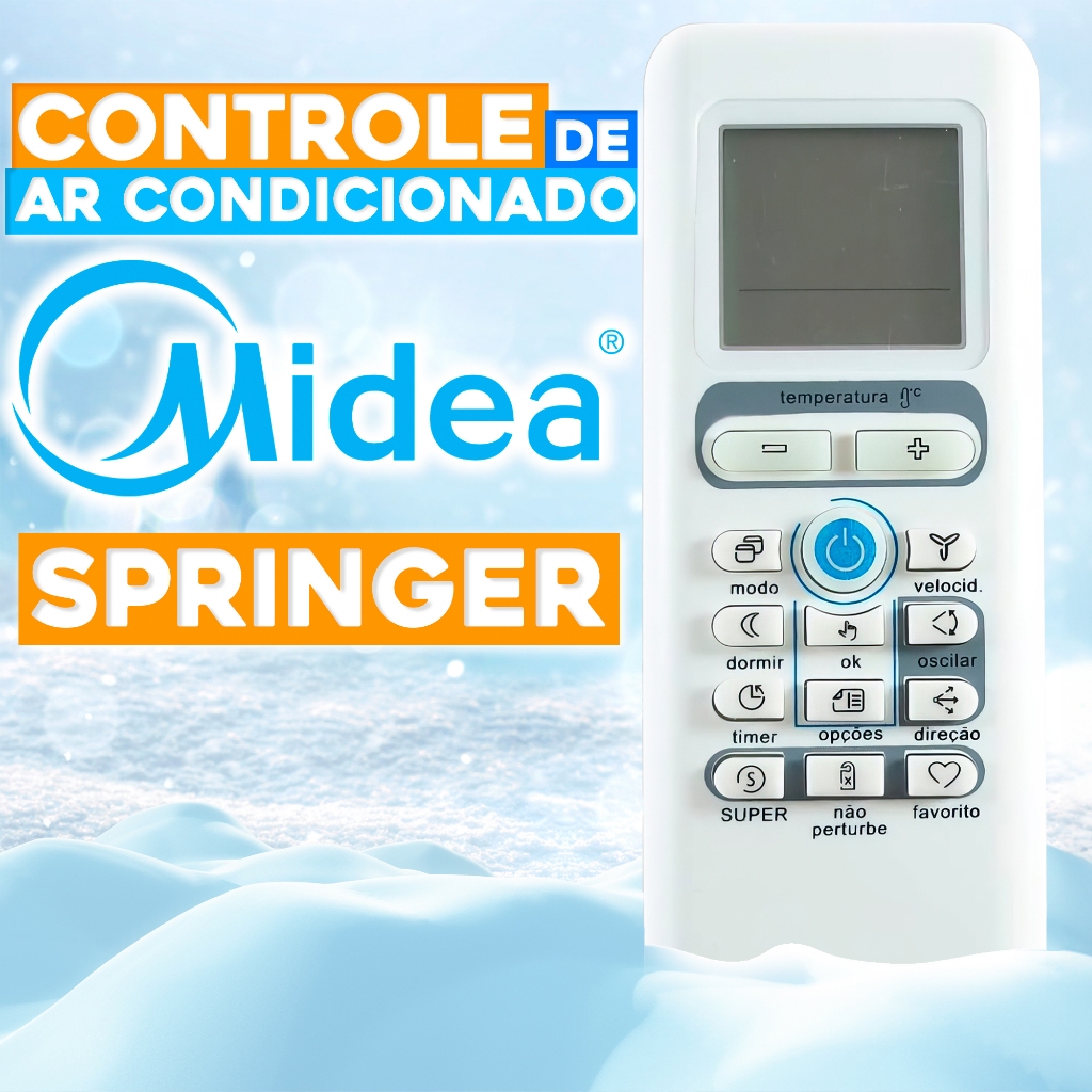 Controle para Ar Condicionado Springer Midea Compatível Vários Modelo ...