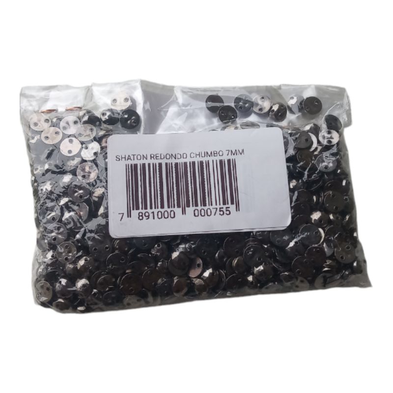 Stras Shaton, Redondo Cor Chumbo Com Furo Para Costura 7mm | Shopee Brasil