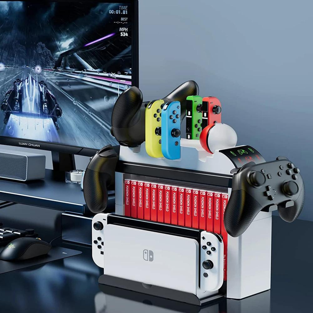 Base Carregamento 6 em 1 para Controles de Jogos e Suporte Integrado ...
