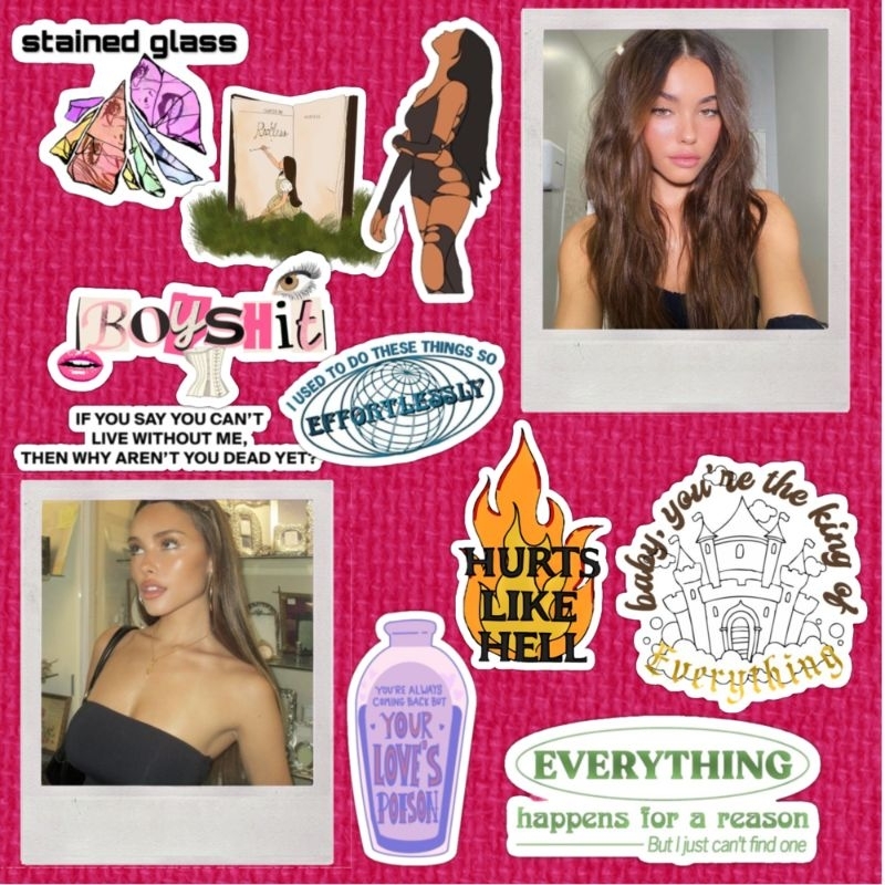kit stickers adesivos e polaroids madison beer | Shopee Brasil
