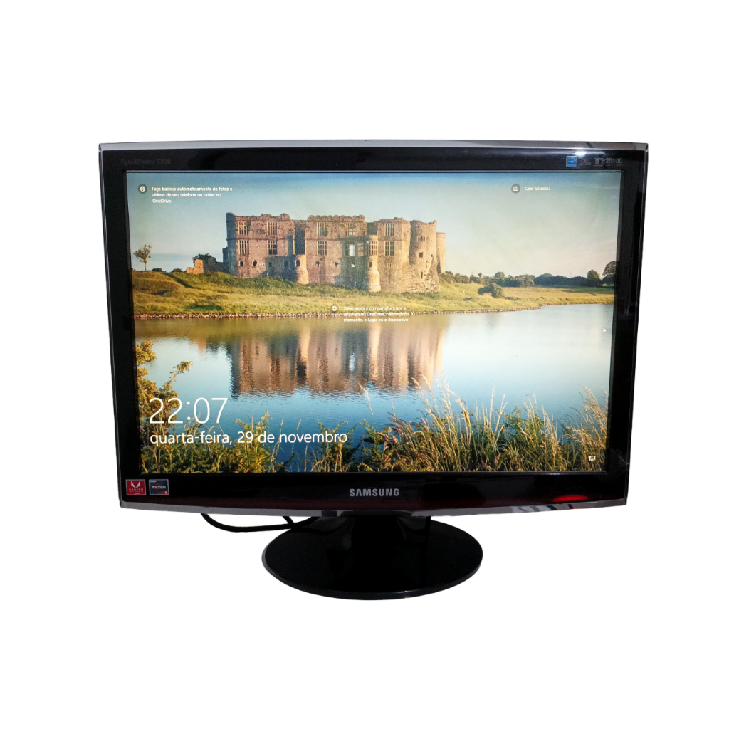 Monitor Samsung 22' Lcd T220 Vga Dvi Com Cabos Leia Anuncio | Shopee Brasil