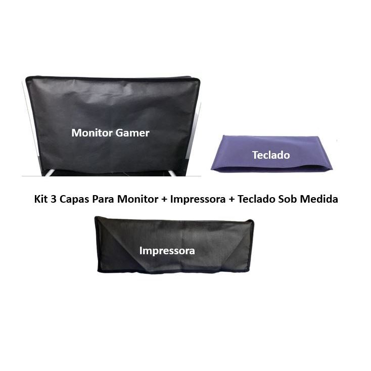 Kit 3 Capas Proteção Para 1.Monitor Led Gamer + 1.Teclado + 1 ...