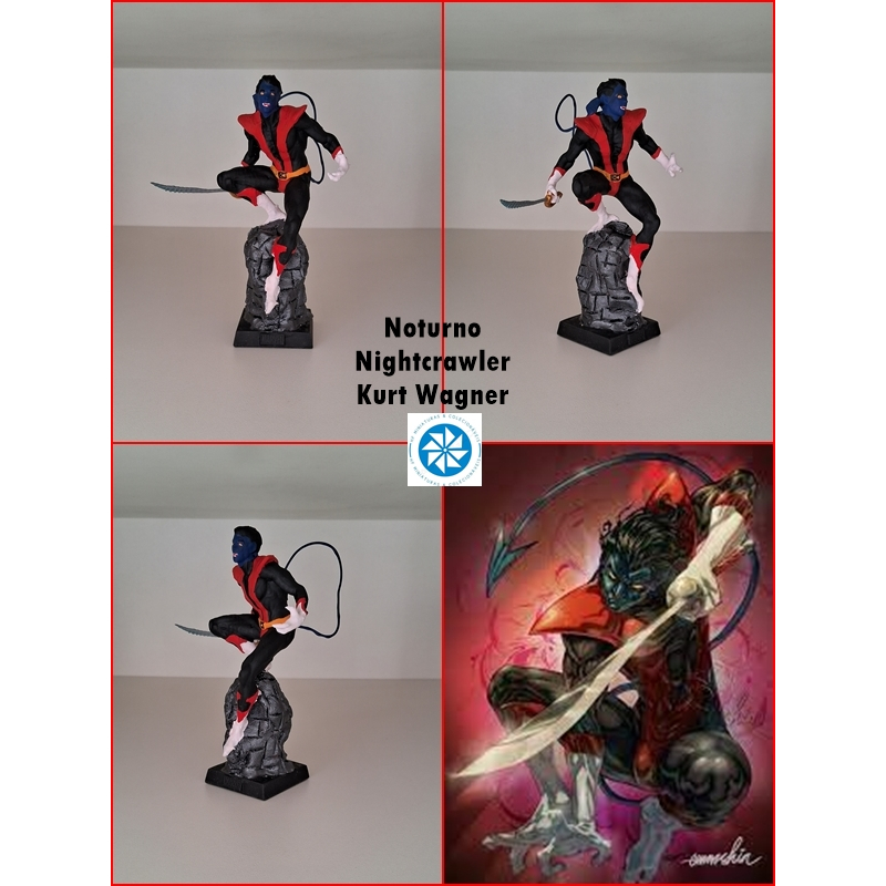 Miniatura Colecionável Kurt Wagner Noturno Marvel X -Men com espada 3D ...
