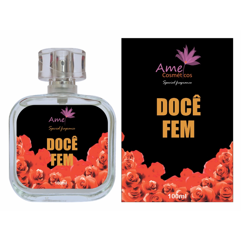 Perfume Feminino Docê Fem Amei Cosmeticos Alta Fixação 33% de Essência ...