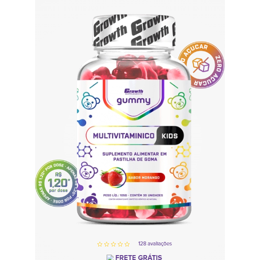 MULTIVITAMINICO KIDS GUMMY 30UN - GROWTH SUPPLEMENTS VALORES DE ...