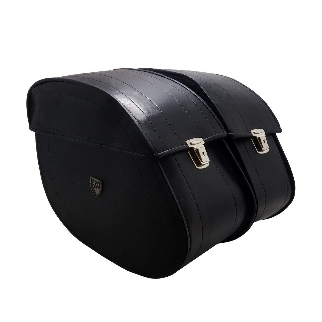 Alforge Moto Lateral Custom 32 Litros Couro Liso c/ Chave | Shopee Brasil