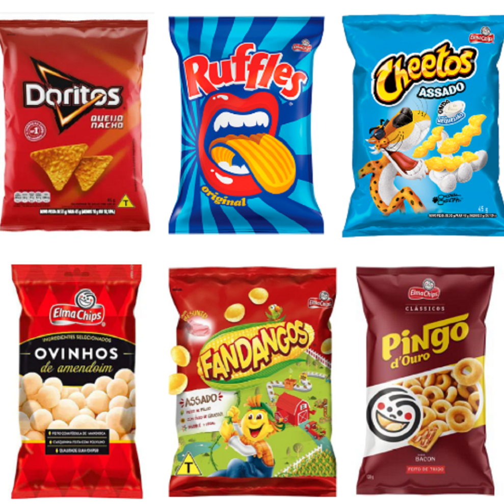 Kit 6 Salgadinhos Elma Chips Sortidos Doritos Queijo Nacho Cheetos Onda Requeijao Ruffles ...