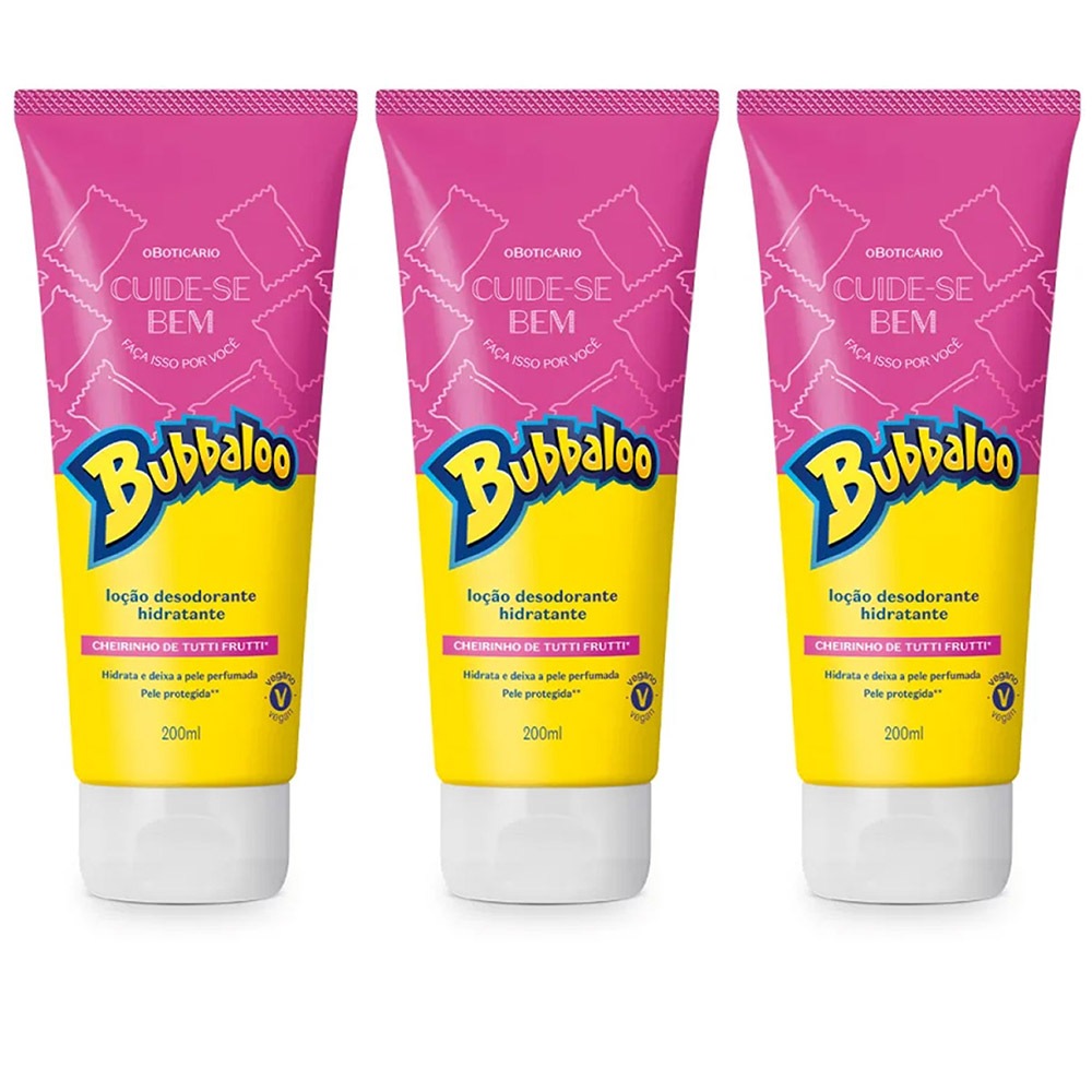 Kit 3 Creme Loção Desodorante Hidratante Corporal Cuide-se Bem Babalu ...