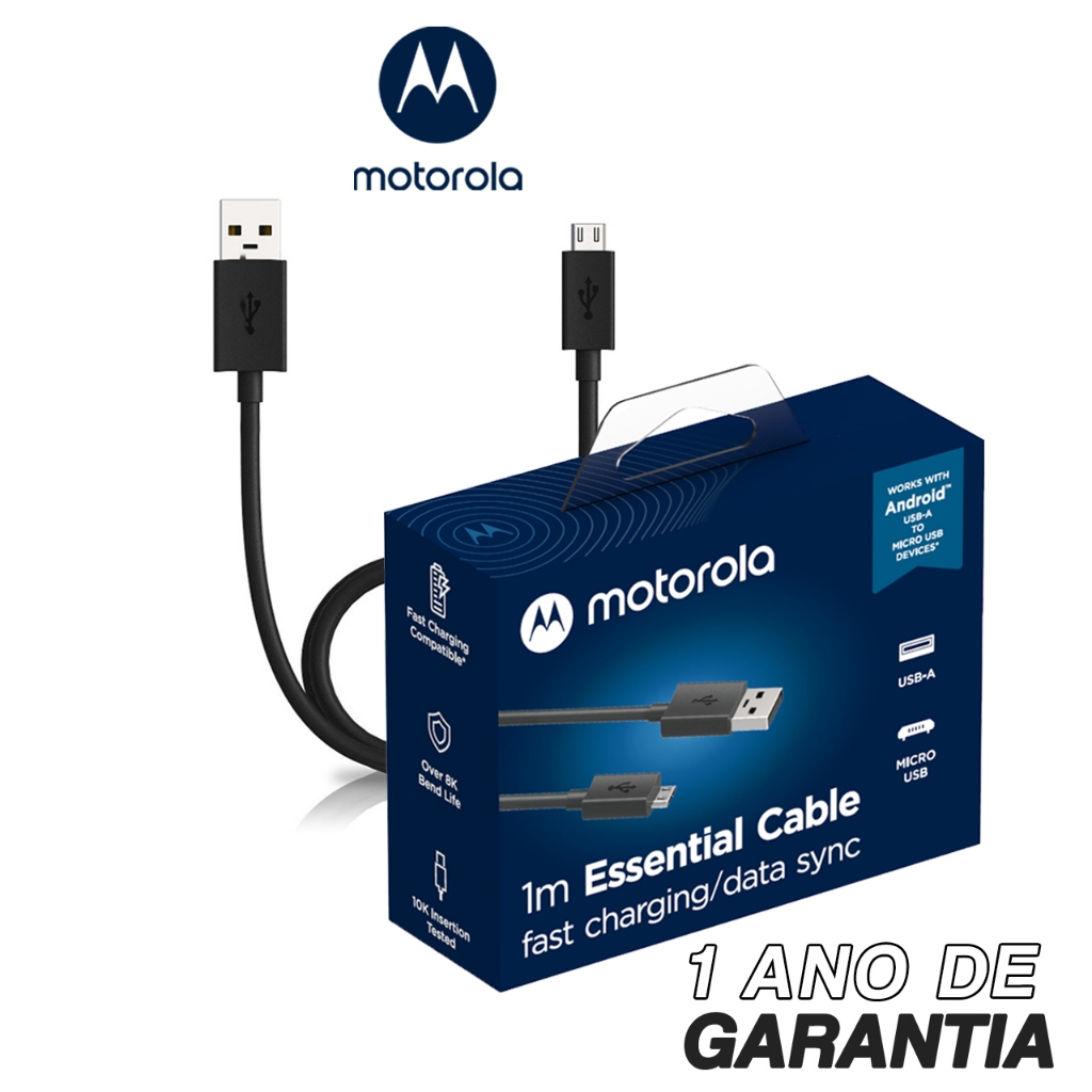 Cabo de Dados e Carga Motorola Moto USB-A para Micro USB 1 Metro ...