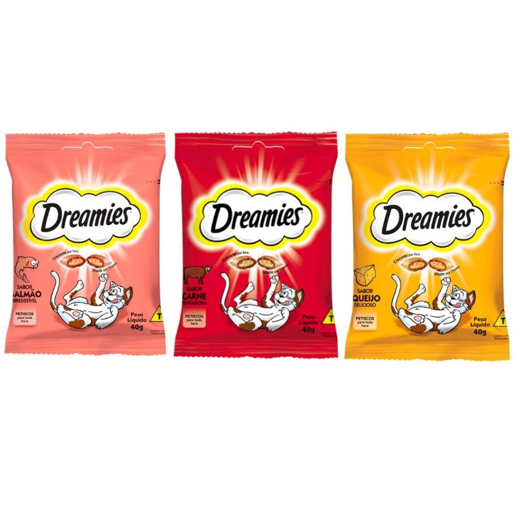 Petisco Dreamies para gatos 40g | Shopee Brasil