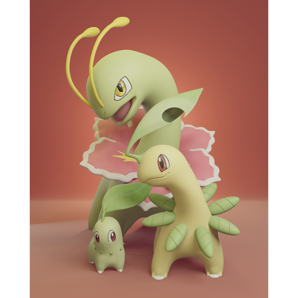 Action Figure Boneco - Pokémon Chikorita | Bayleef | Meganium | Shopee ...
