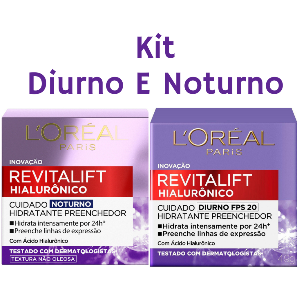 Kit Creme Hidratante Facial Loreal Paris Revitalift Diurno FPS 20 E ...