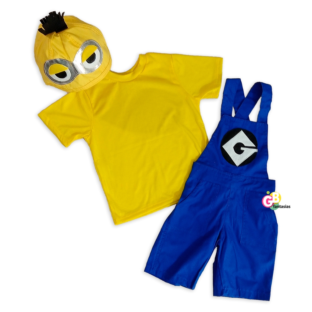 FANTASIA JARDINEIRA MINIONS VERÃO INFANTIL/JUVENIL PROMOÇÃO (1 A 10 ...