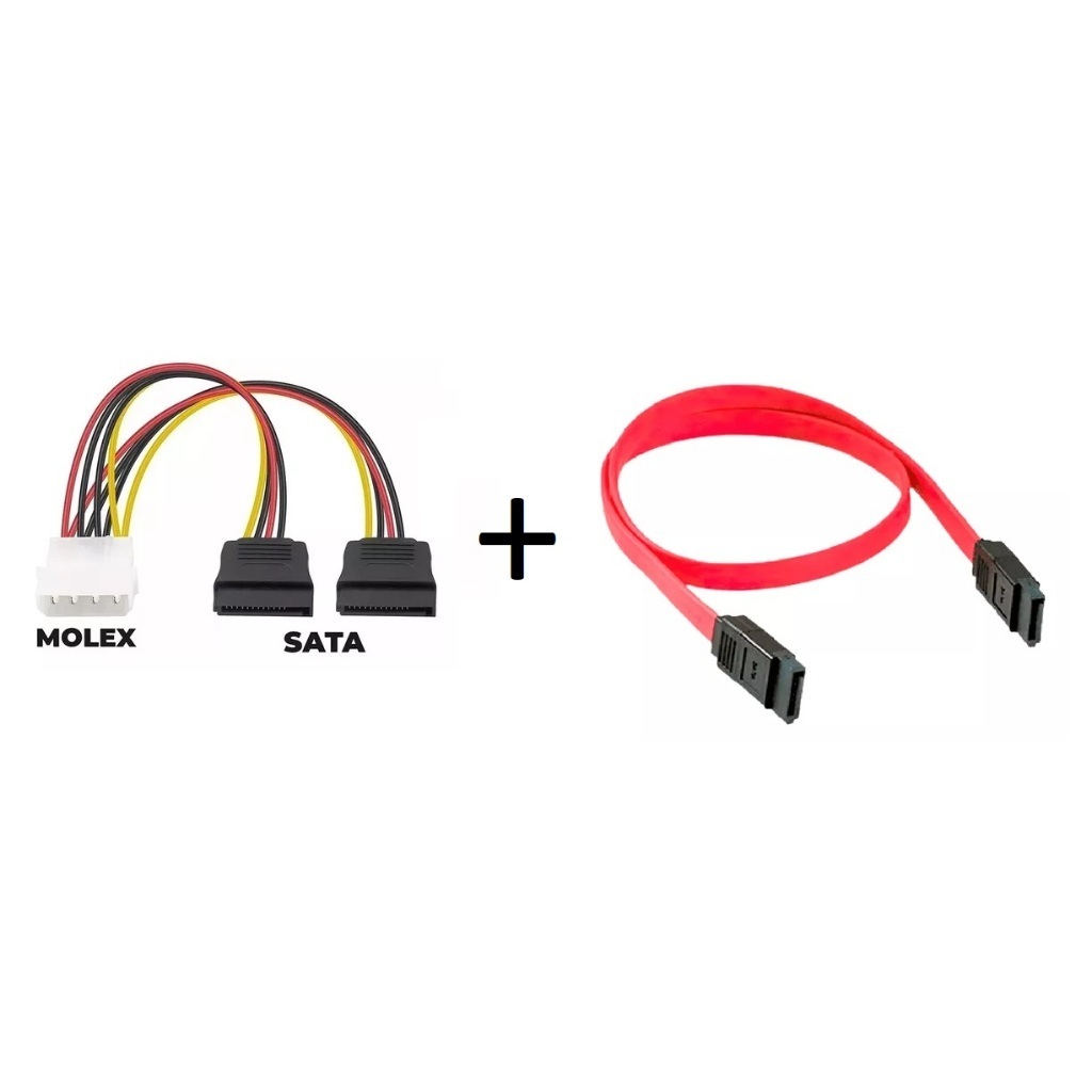 Kit Cabo De Dados Sata + Cabo De Energia Ide 4 Pinos | Shopee Brasil