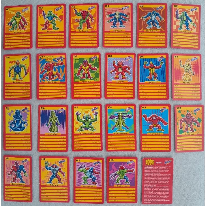 Coleção das cartas / cards do Super Rapa da Nescau | Shopee Brasil