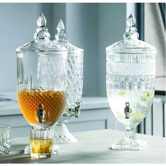 Suqueira Jarra De Vidro Cristal Suco 2 Litros com Torneira Tampa ... Suqueira Jarra De Vidro Cristal Suco 2 Litros com Torneira Tampa ...