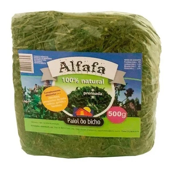 Alfafa Prensada Para Roedores 500g - Paiol do Bicho - Chinchila Hamster ...
