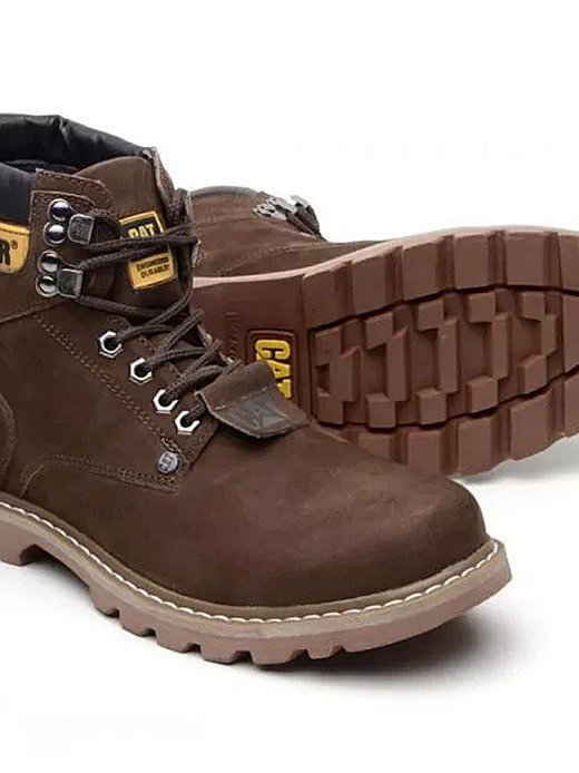 BOTA CAT EM COURO 850 SOLADO DE BORRACHA CLASSICA | Shopee Brasil