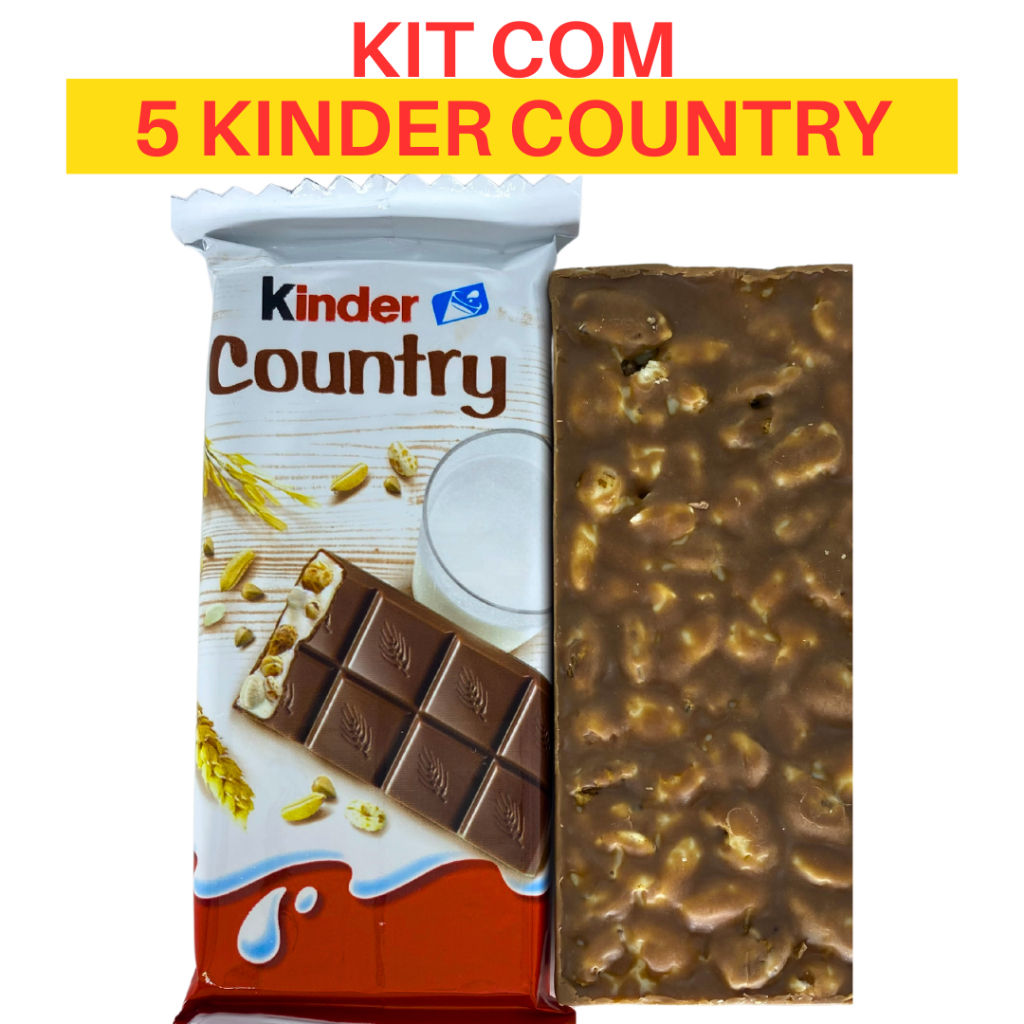KIT 5 Chocolate Kinder Country - Chocolate ao leite Com Recheio de ...