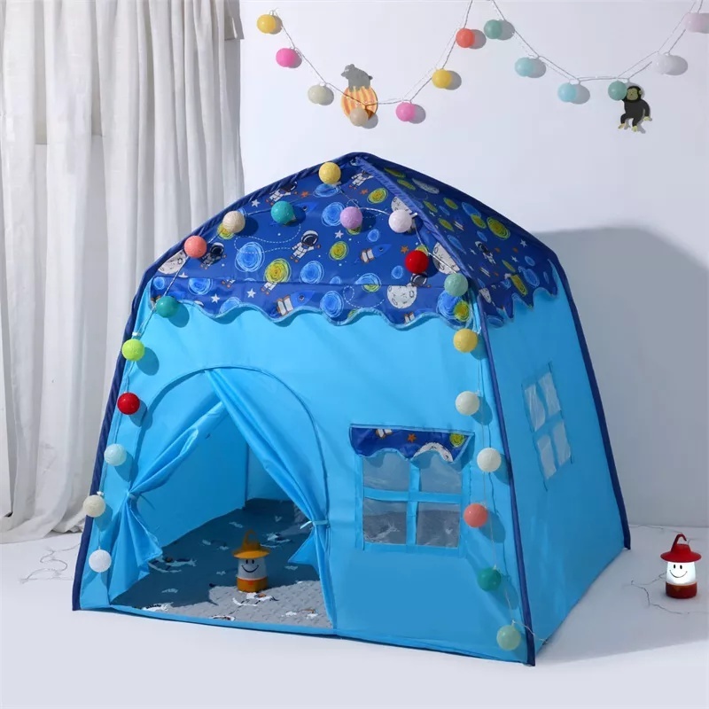 barraca infantil menino azul foguete 1.3M cabana menina princesa grande ...