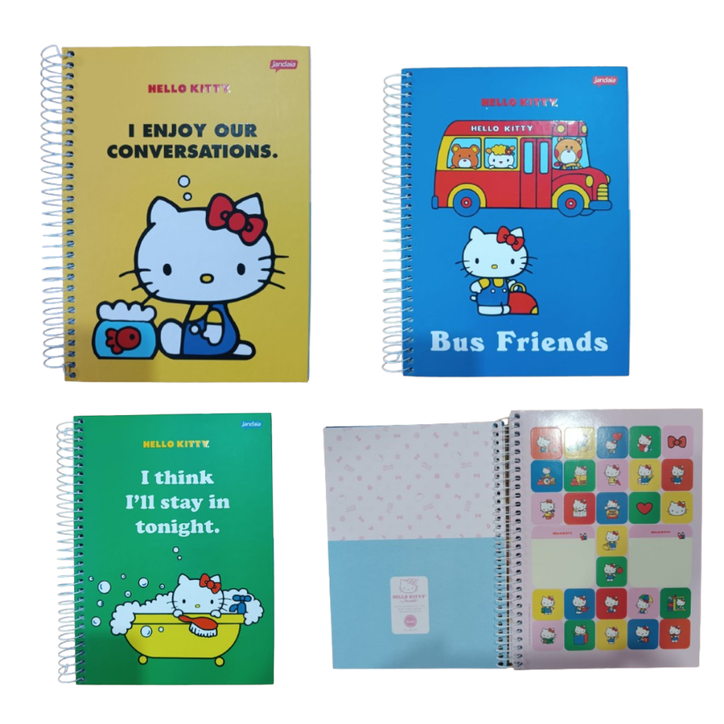Caderno College HELLO KITTY 80 folhas 01 matéria Capa dura | Shopee Brasil