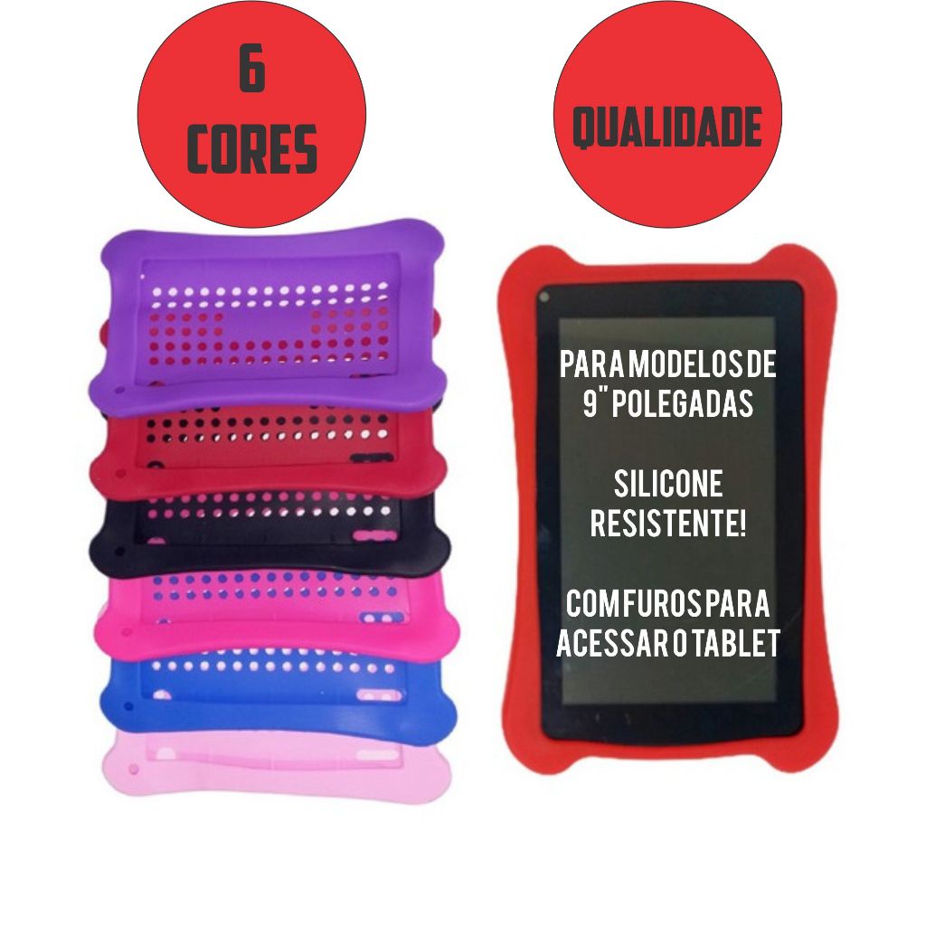 Capa Case Emborrachada Para Tablet De 9 Polegadas Nova Infantil Adulto ...