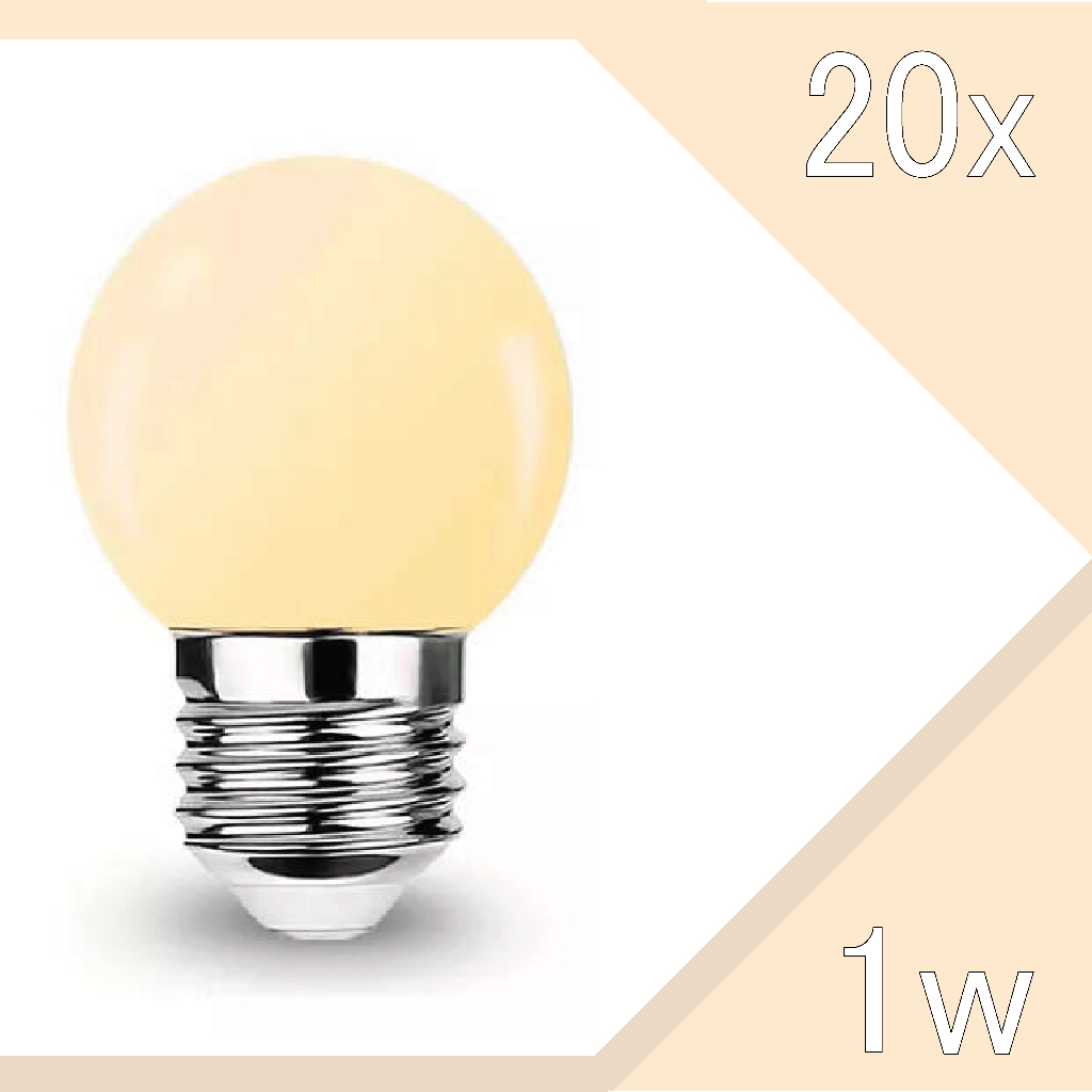 Kit 20 Lâmpada Bolinha Bulbo Led 1w E27 110v 220v | Shopee Brasil