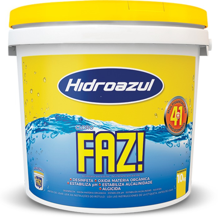 Balde De Cloro Faz Hidroazul 10kg Para Piscina | Shopee Brasil