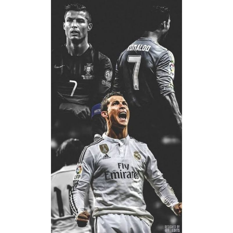Quadro Decorativo Cr7 Cristiano Ronaldo Futebol Arte Bola - Sala Quarto Hall | Shopee Brasil