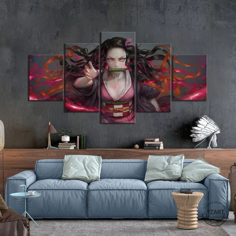 Kit Quadro Decorativo Mosaico 5 peças Anime Desenho Animado Infantil ...