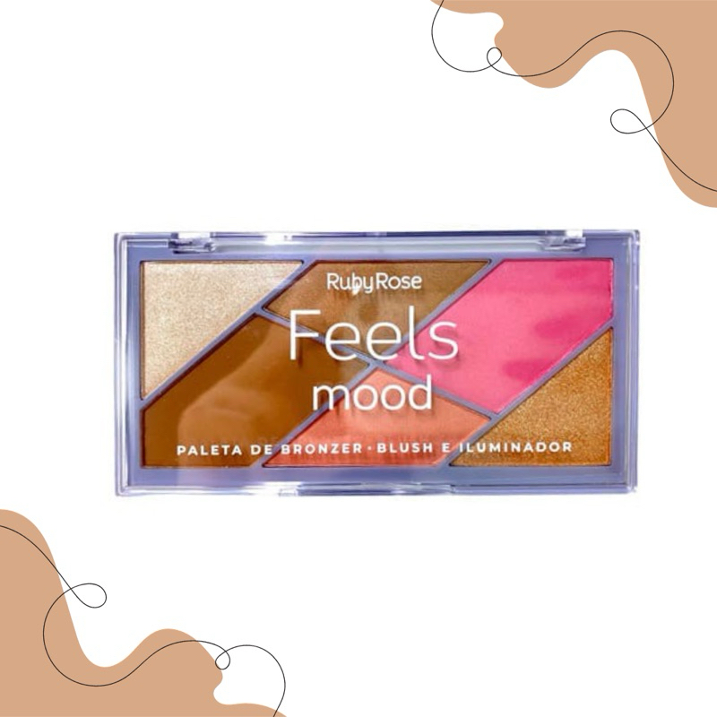 Paleta de Bronzer, Bhush e Iluminador Feels Mood Ruby Rose | Shopee Brasil