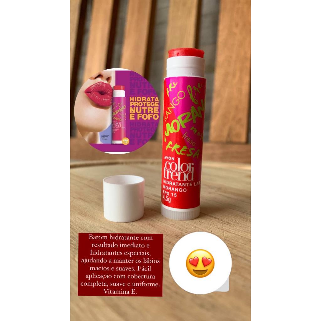 HIDRATANTE LABIAL AVON COLOR TREND MORANGO | Shopee Brasil