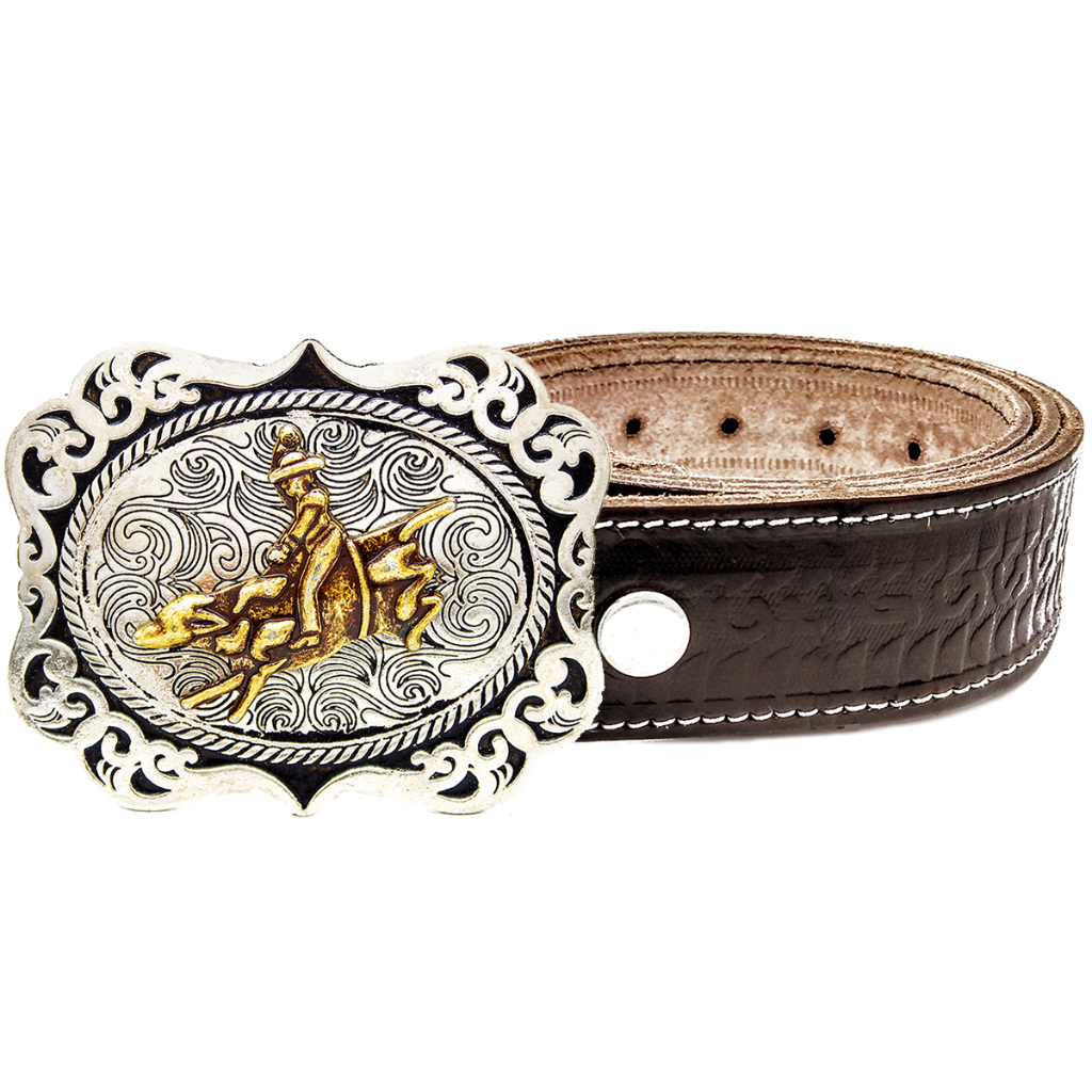 Cinto Country Couro Masculino + Fivela Cowboy Cavalo Sertao | Shopee Brasil