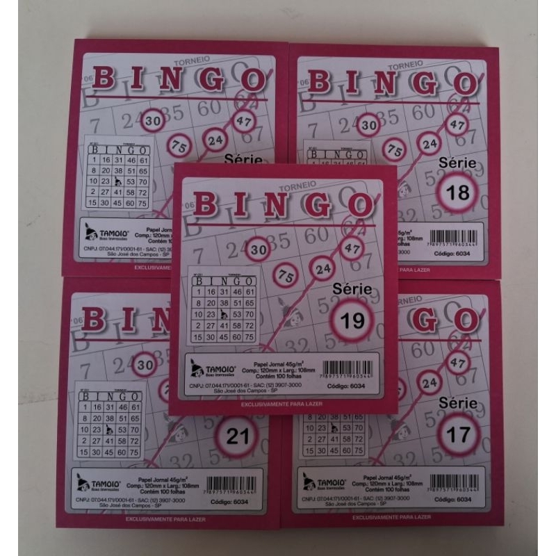5 Blocos De Bingo Rosa (500 Cartelas) | Shopee Brasil