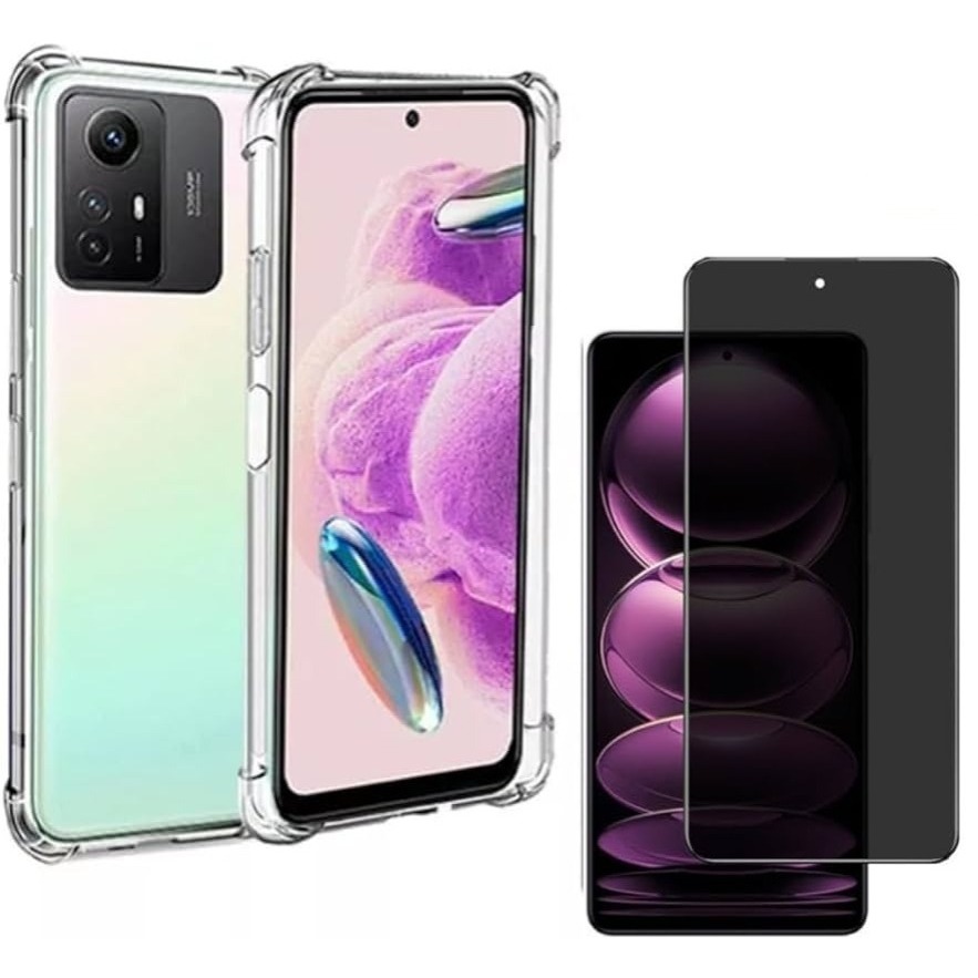 Kit Capa Anti Impacto Transparente + Película 3D Privacidade P/Note 12s | Shopee Brasil