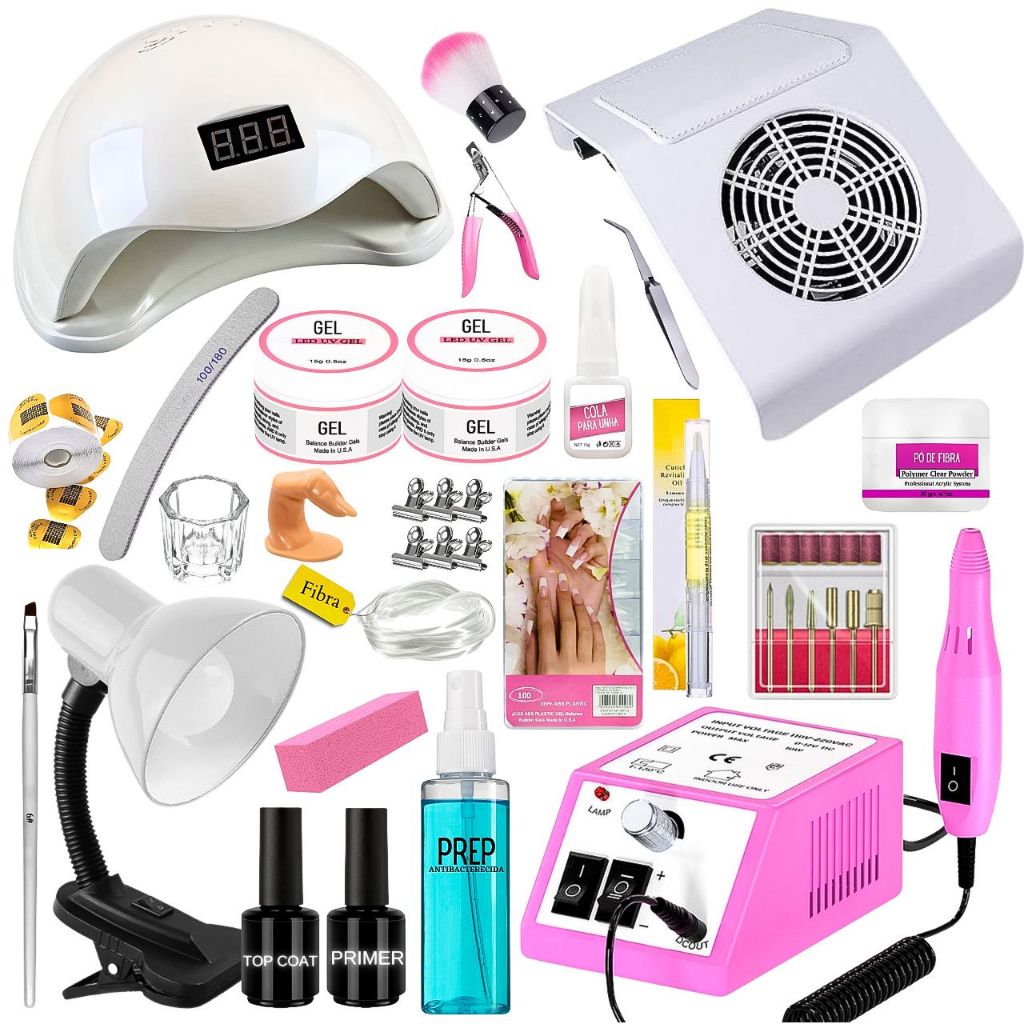 Kit Completo para Unhas Gel Fibra E Acrigel Unhas Porcelana nº 11 ...