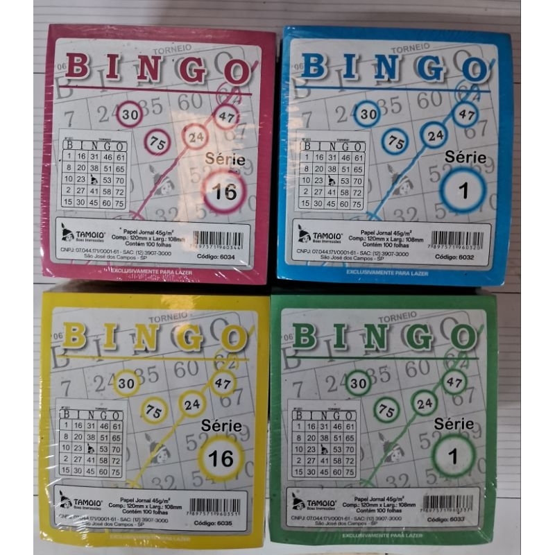 16 Pacotes De Bingo Coloridos (24 MIL CARTELAS) | Shopee Brasil