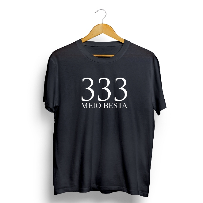 Camiseta Oversized 333 Meio Besta Frase Engraçada Meme Divertido Camisa ...