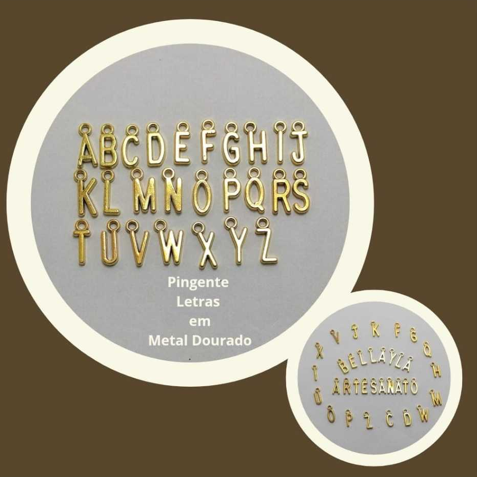 Pingente letras do Alfabeto em Metal | Shopee Brasil
