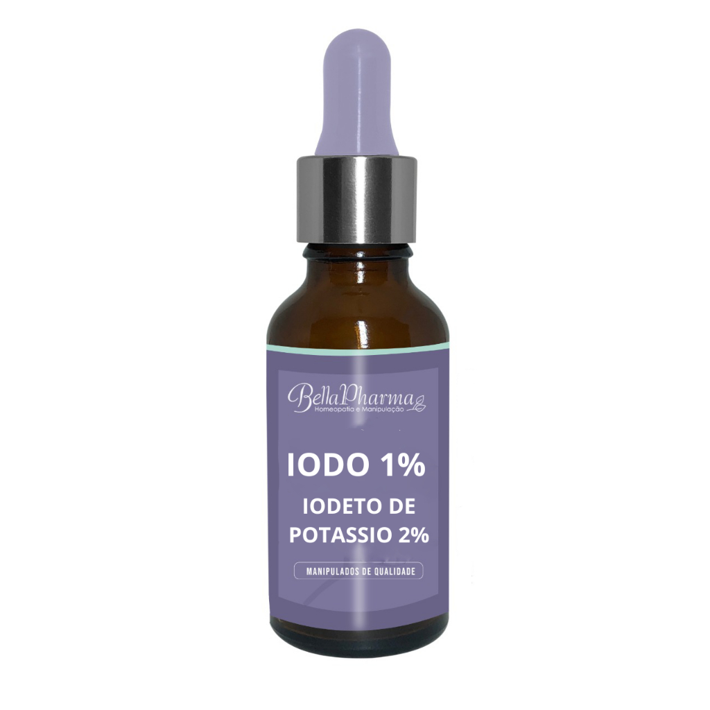 Solução de Iodo 1% Iodeto de Potássio 2% - Vidro conta gotas 30ml ...