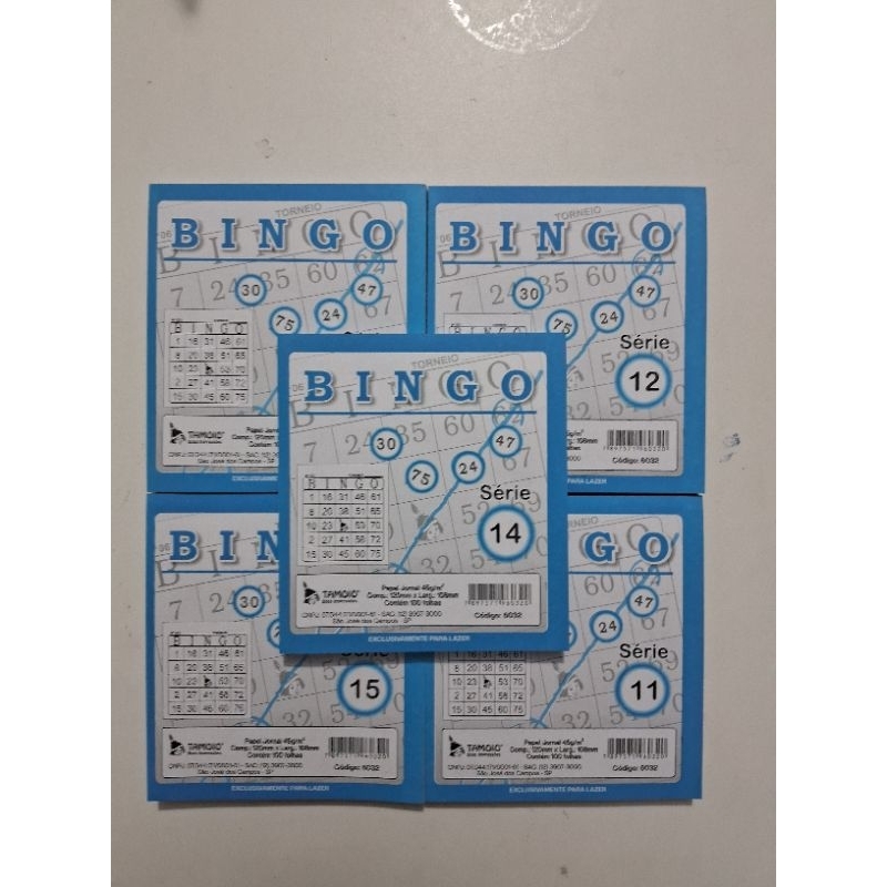 5 Blocos De Bingo Azul (500 Cartelas) | Shopee Brasil
