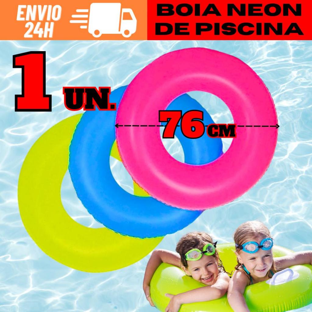 Boia Inflável Redonda Neon De Piscina 76cm Boia Inflável Circular ...
