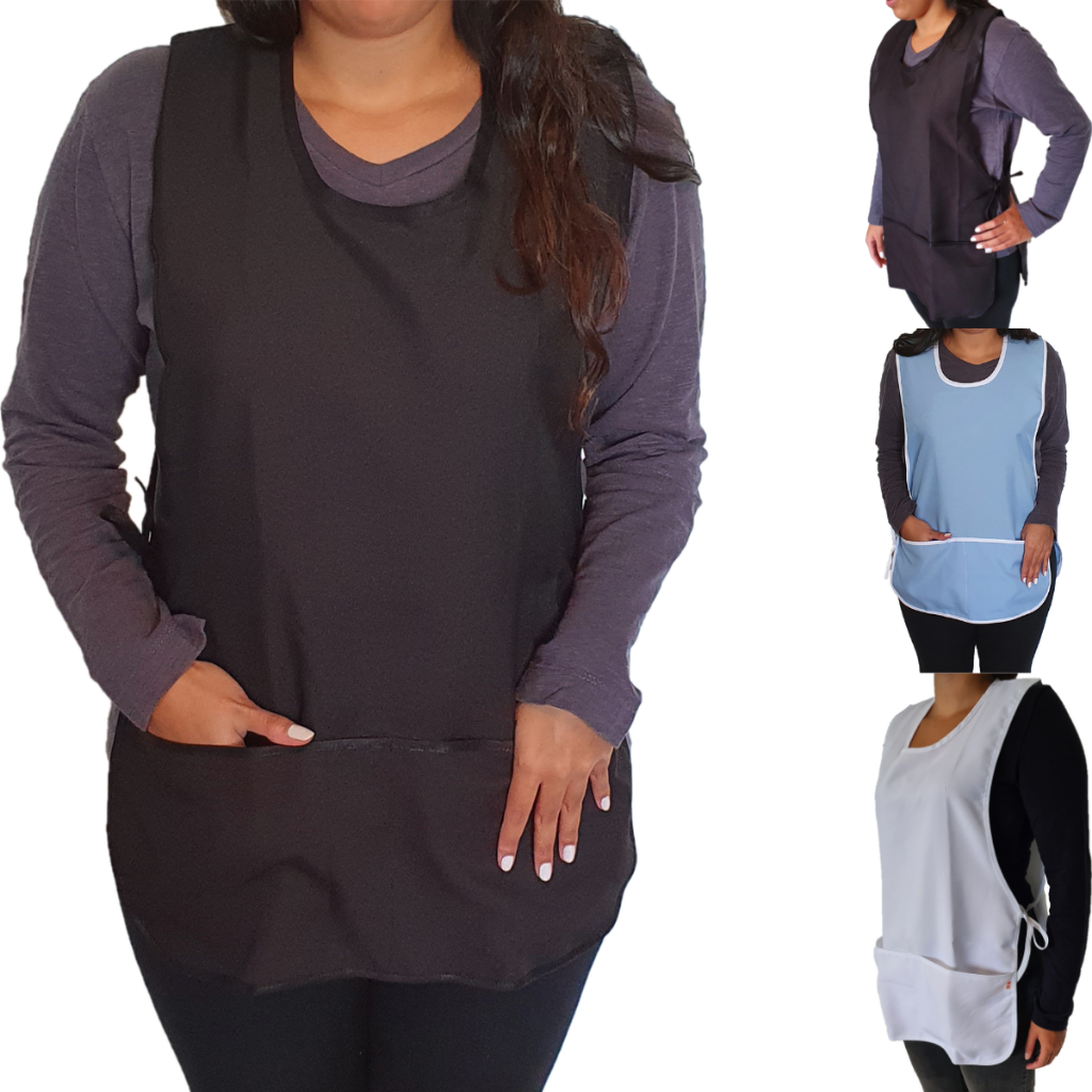 03 Kit Avental Bata Jaleco Feminino Uniforme Com 2 Bolsos | Shopee Brasil