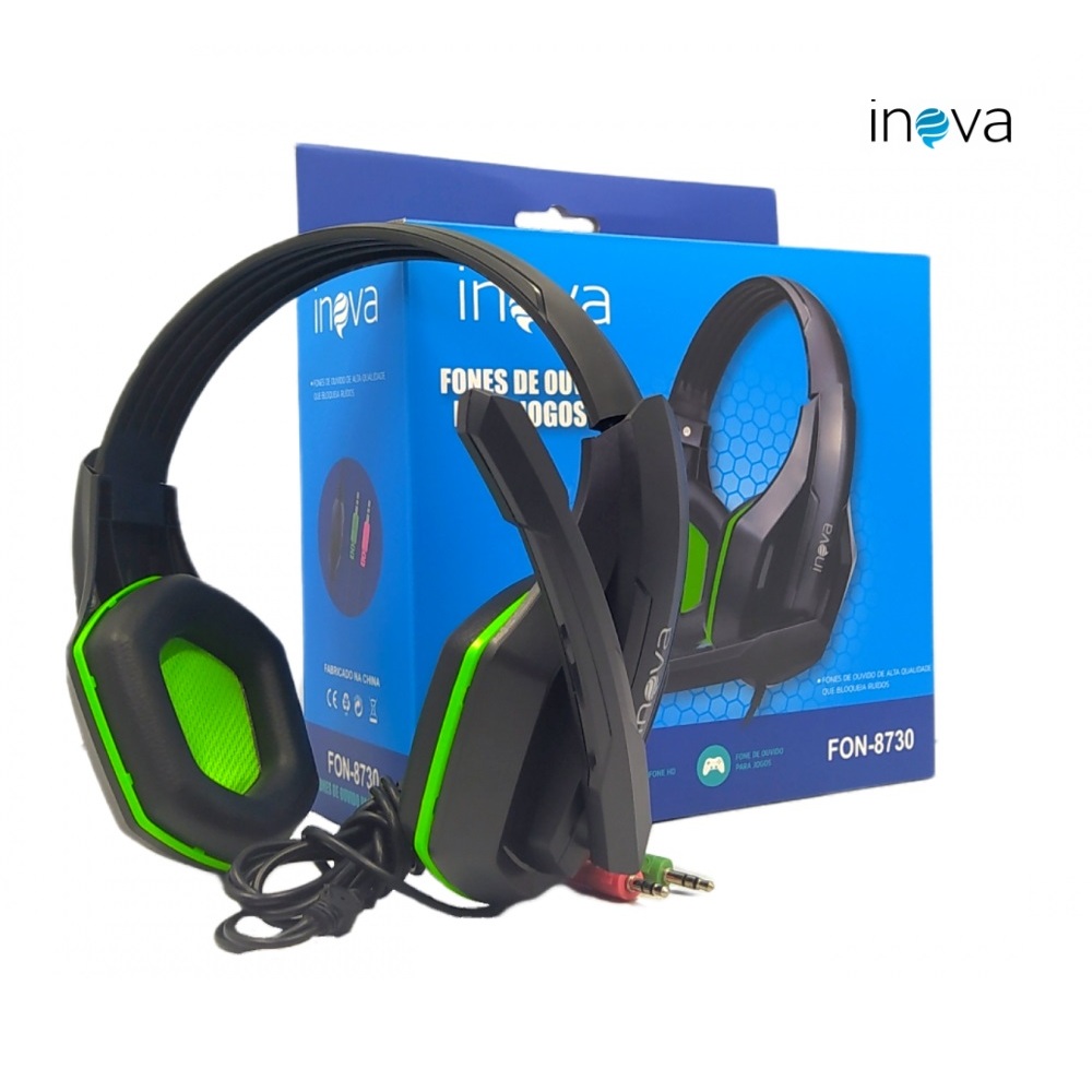 Fone Headset Gamer Com Fio - INOVA - FON-8730 | Shopee Brasil