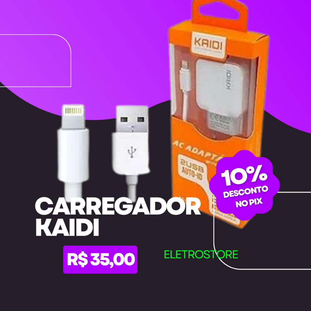 Carregador KAIDI | Shopee Brasil