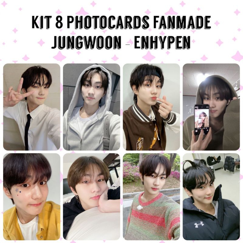 Kit 8 Photocards | Jungwoon - Enhypen | Produto Fanmade | Shopee Brasil