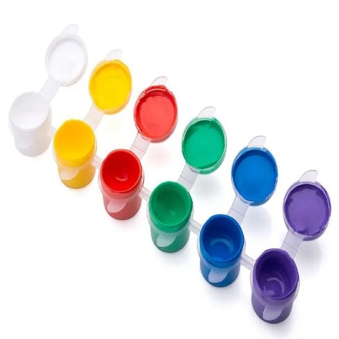 Tinta Guache Escolar Leo&Leo 6 Cores Vibrantes Pote 15ml Pintura ...