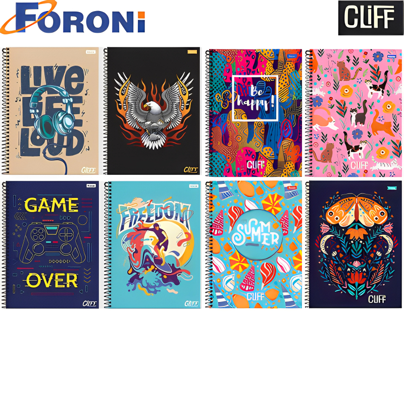 CADERNO 15 MATERIAS 240FLS FORONI UNIVERSITARIO CLIFF | Shopee Brasil